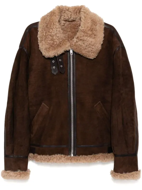 Bally Shearling-lined Suede Jacket - Brown