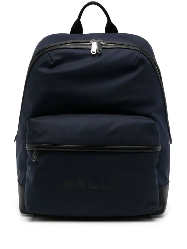 Bally Bar Backpack In Navy Nylon And Leather In Blue - 38% Off