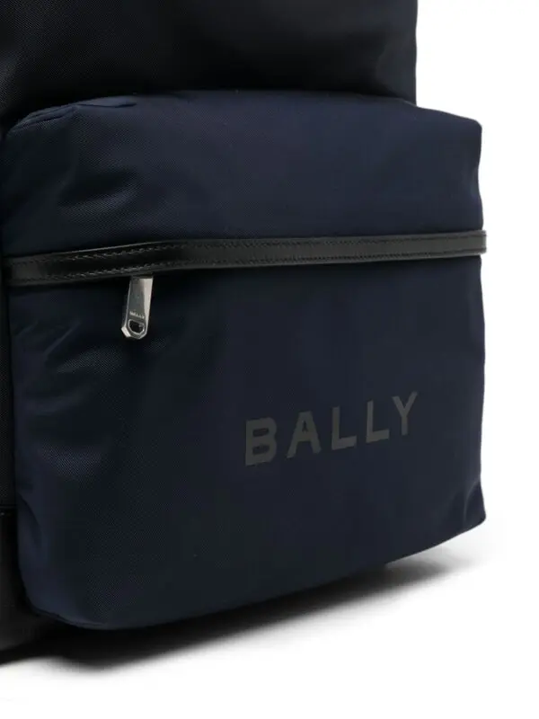 Bally Bar Backpack In Navy Nylon And Leather In Blue - 38% Off