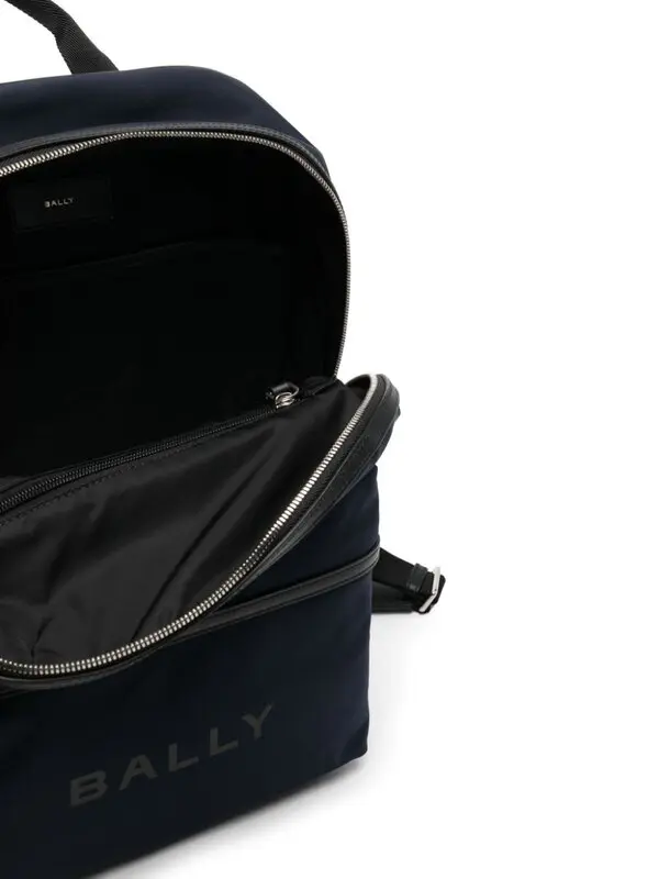 Bally Bar Backpack In Navy Nylon And Leather In Blue - 38% Off
