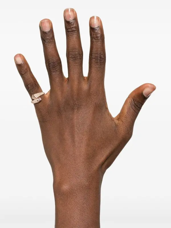 Shay 18ct Rose Gold Bypass Ring With Diamonds - Pink