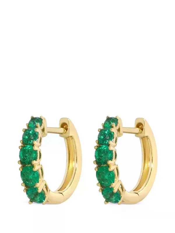 ANITA KO 18k Yellow Emerald Huggie Hoop Earrings - Gold