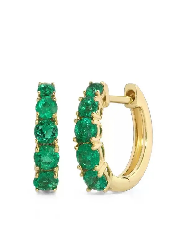 ANITA KO 18k Yellow Emerald Huggie Hoop Earrings
