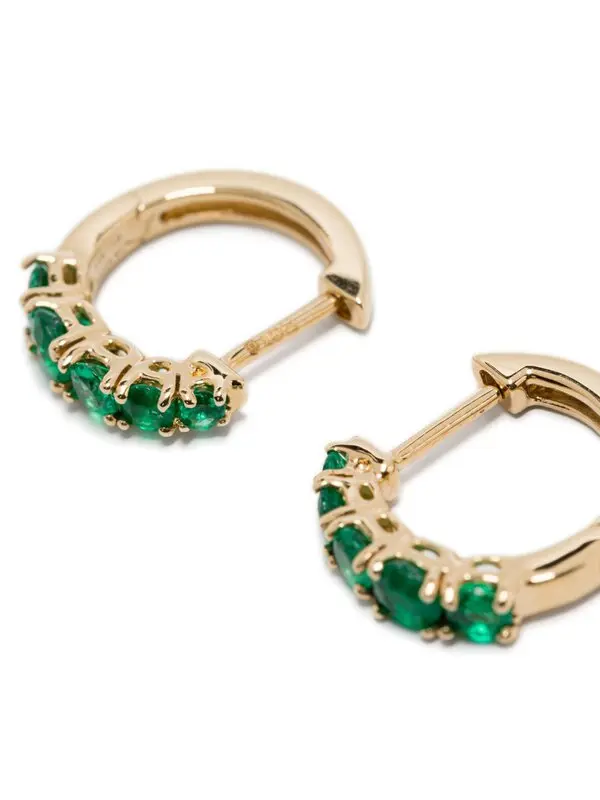 ANITA KO 18k Yellow Emerald Huggie Hoop Earrings