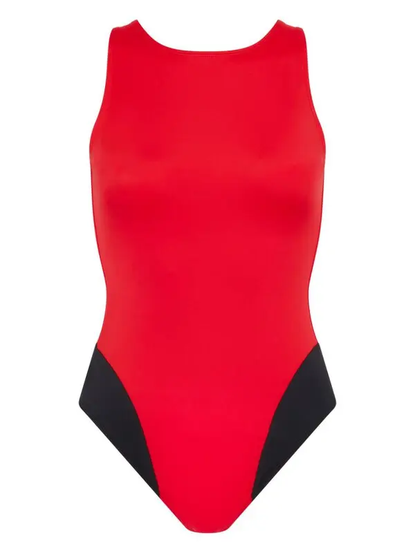 LET'S SWIM Open-back Swimsuit - Red