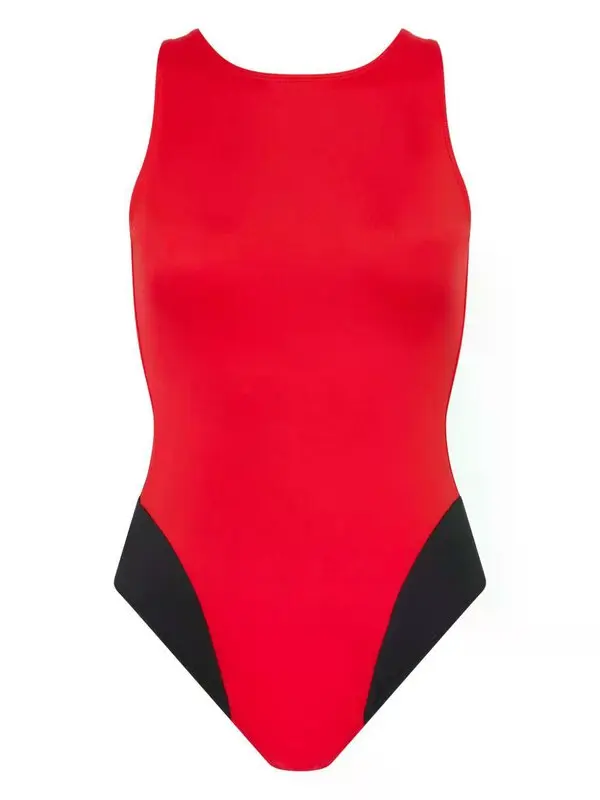 LET'S SWIM Open-back Swimsuit - Red