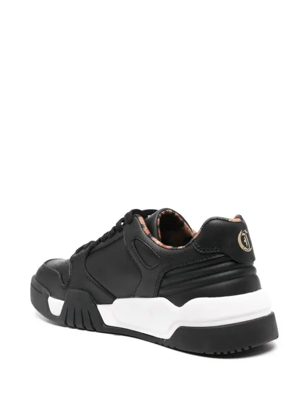 Just Cavalli Embossed Logo Leather Sneakers