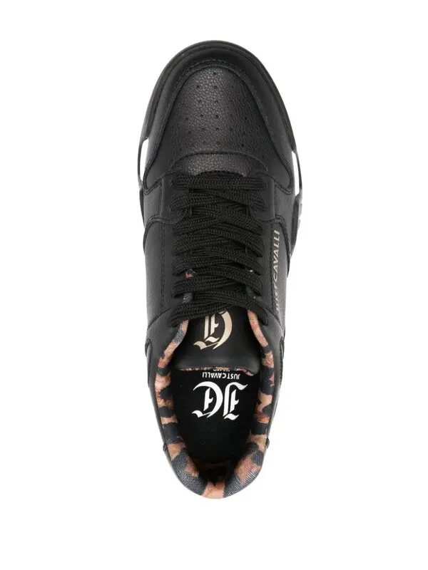 Just Cavalli Embossed Logo Leather Sneakers