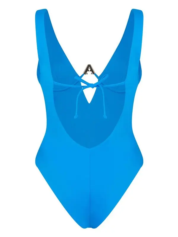 LET'S SWIM Shark Logo One-piece Swimsuit - Blue