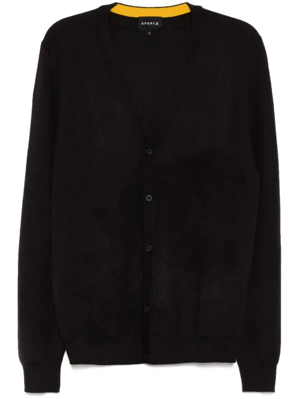 AGNES B. Jacquard Cardigan - Black