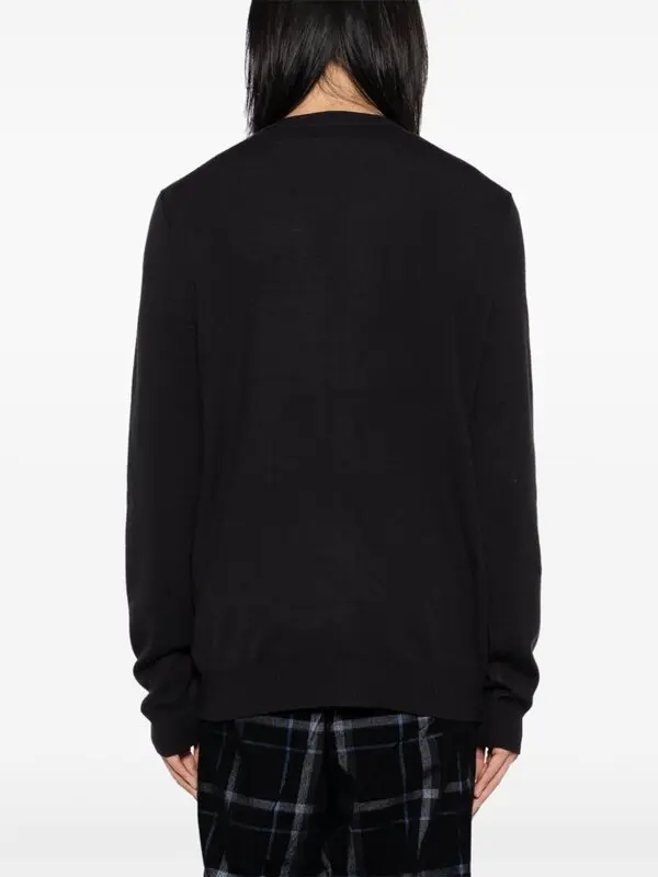 AGNES B. Jacquard Cardigan - Black
