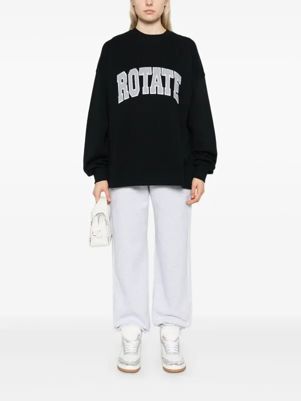 ROTATE BY BIRGER CHRISTENSEN Logo-embroidered Sweatshirt - Black