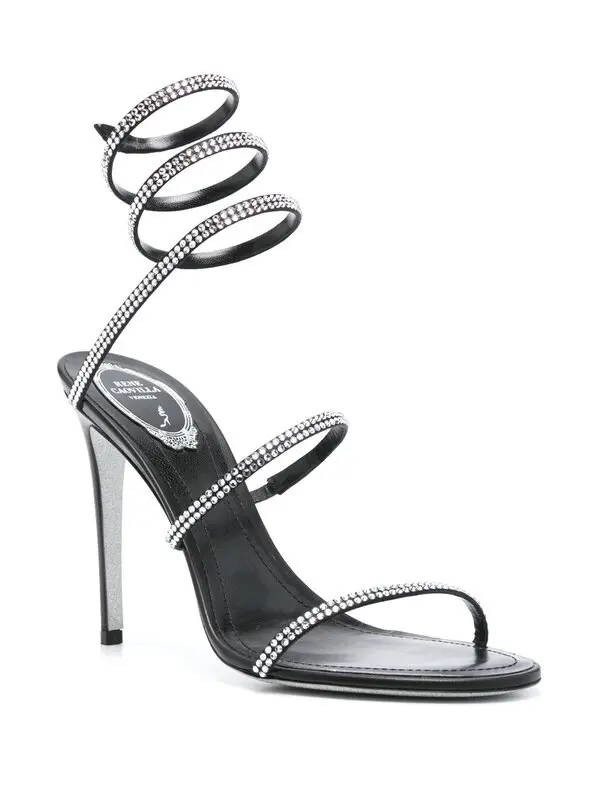 Rene Caovilla 105mm Cleo Sandals - Black