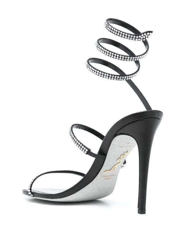 Rene Caovilla 105mm Cleo Sandals - Black
