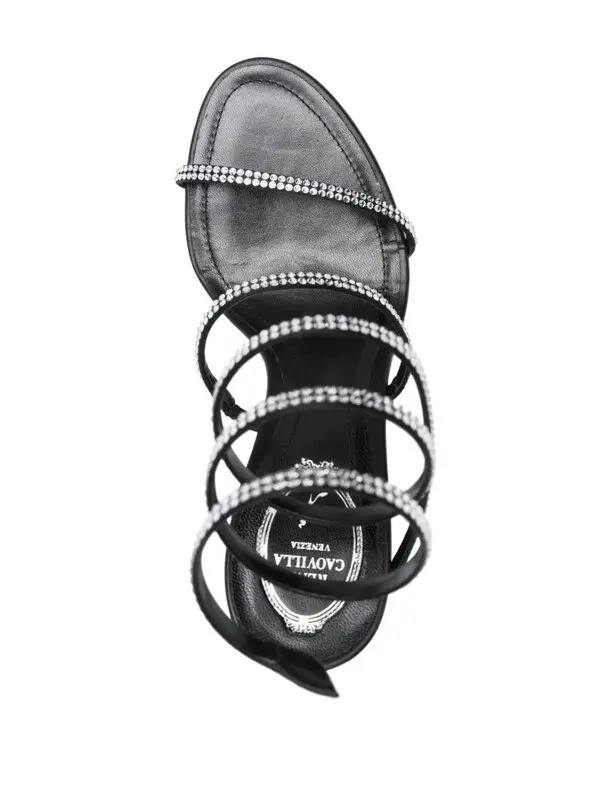 Rene Caovilla 105mm Cleo Sandals - Black