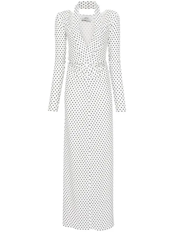 ATU BODY COUTURE Polka Dot Maxi Dress