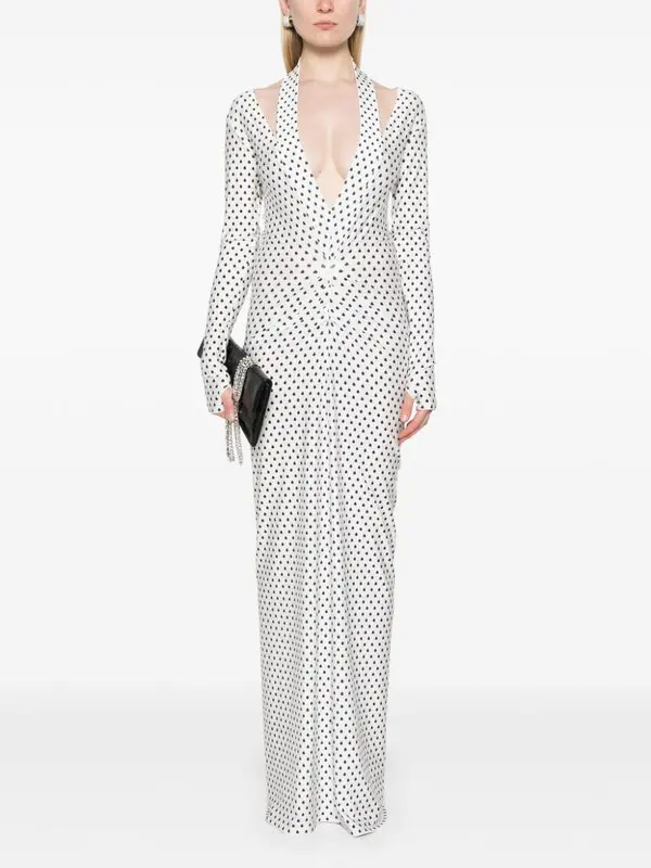 ATU BODY COUTURE Polka Dot Maxi Dress