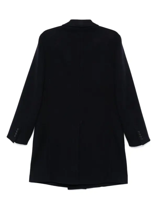Canali Wool Felted Double-breasted Coat - Blue