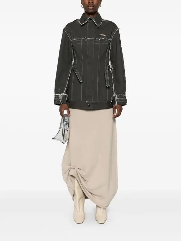 ELENA VELEZ Darted Denim Jacket - Grey