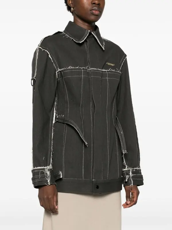 ELENA VELEZ Darted Denim Jacket - Grey