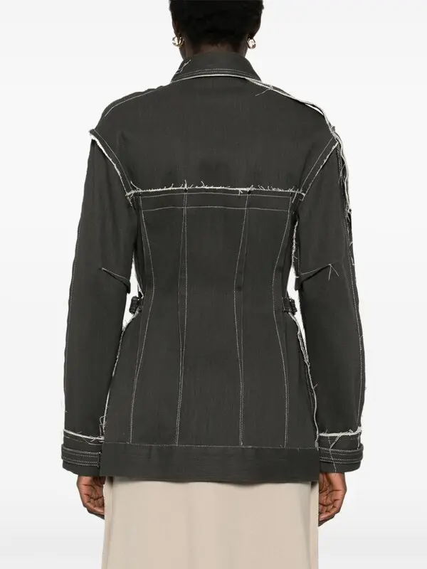ELENA VELEZ Darted Denim Jacket - Grey