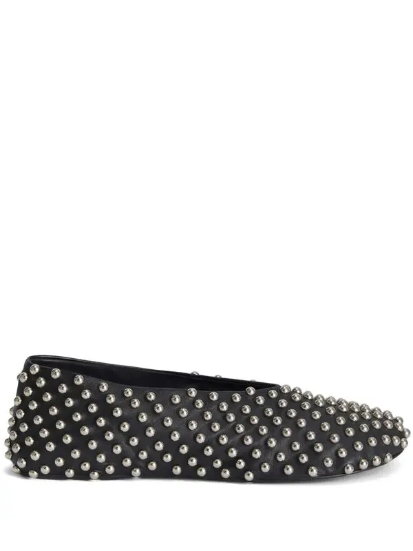 JIL SANDER Studded Ballerina Flats - Black