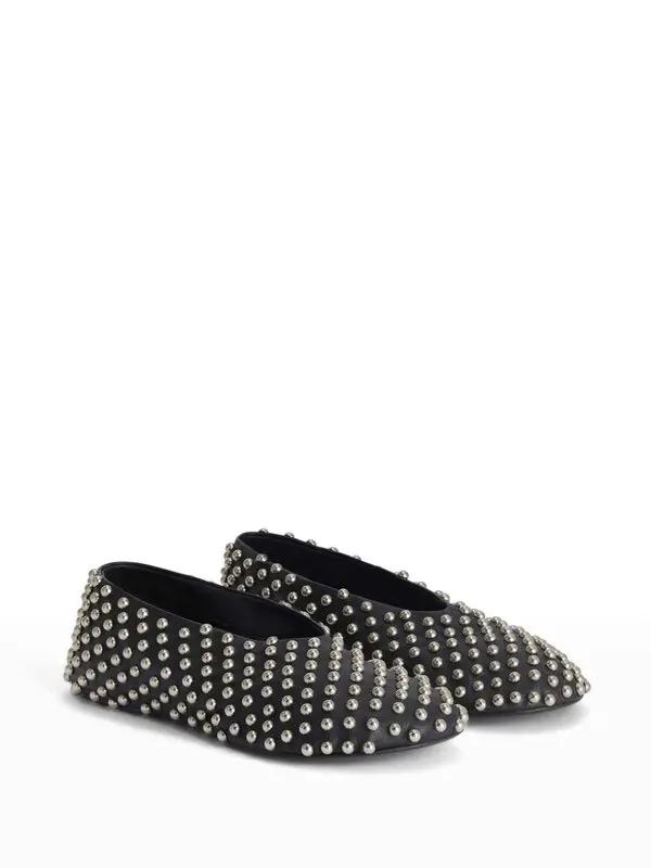JIL SANDER Studded Ballerina Flats - Black