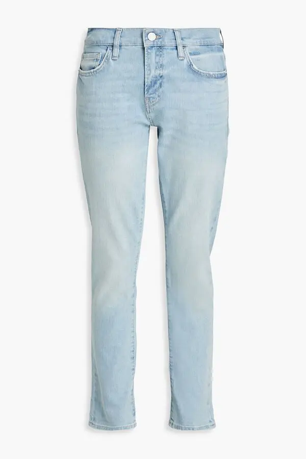 FRAME Mid-rise Straight-leg Jeans - Light Denim