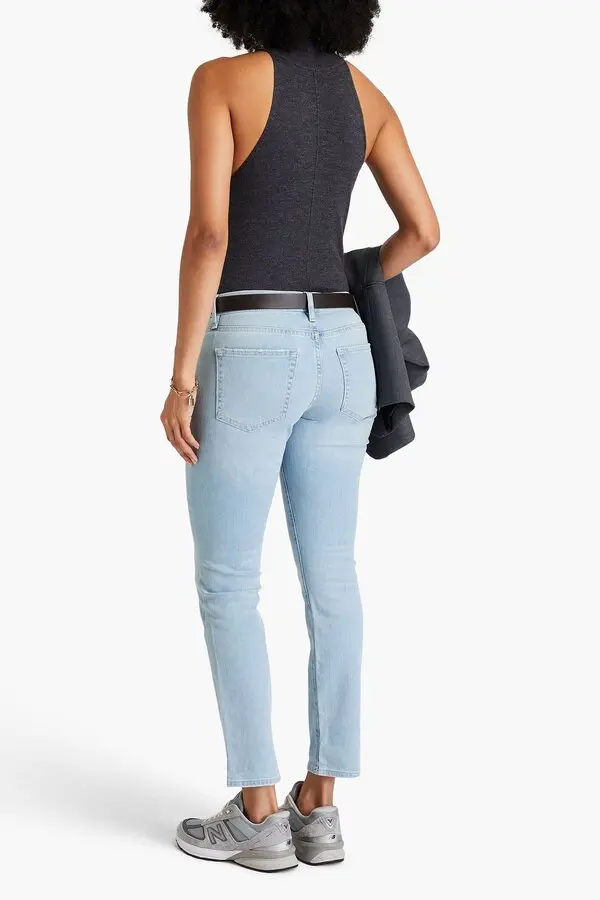 FRAME Mid-rise Straight-leg Jeans - Light Denim