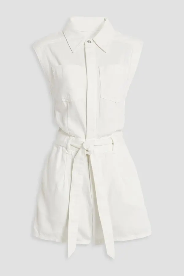 Rag & Bone Eliza Cotton-lyocell Twill Playsuit - White