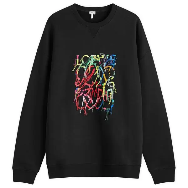 LOEWE Embroidered Sweatshirt スウェット ロゴ 刺繍 Loewe Embroidered Logo Sweatshirt In Black - 45% Off | Editorialist