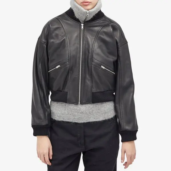 You Must Create Tenor Leather Bomber Jacket