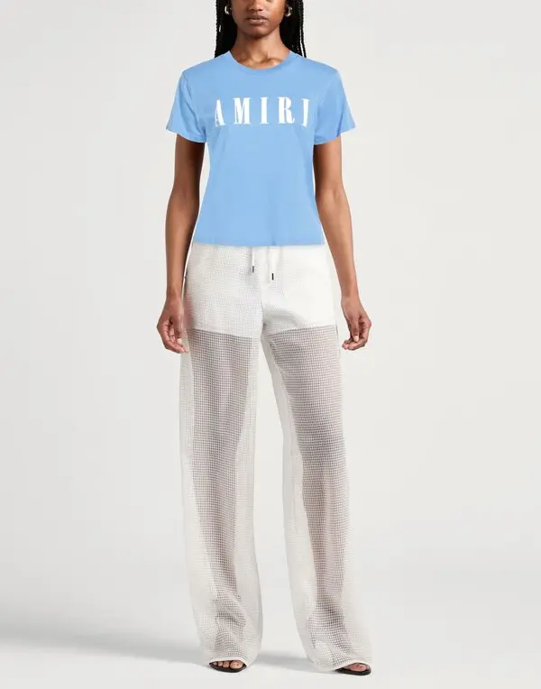Amiri Logo-print Cotton T-shirt - Sky Blue