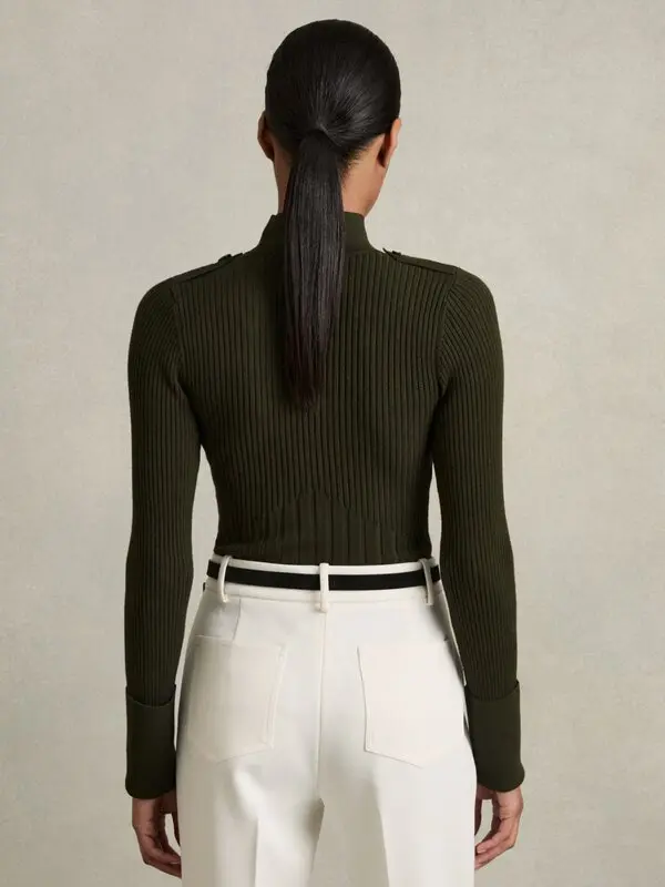 REISS Vienne Rib-knit Top