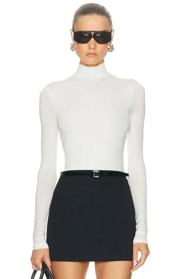 Wardrobe.NYC X Rosie Huntington-whiteley Rhw Long Sleeve Bodysuit - Ivory