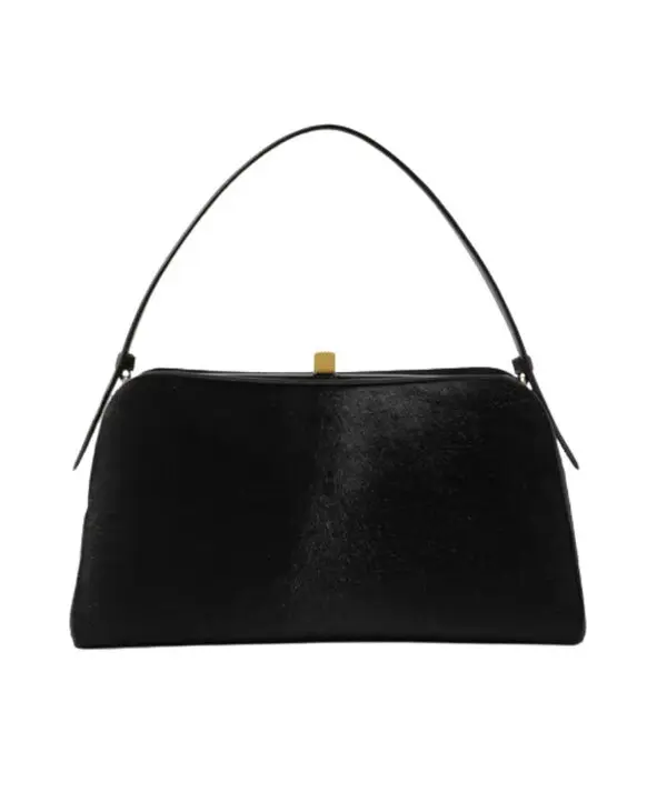Khaite Cate Leather-trimmed Calf Hair Tote - Black