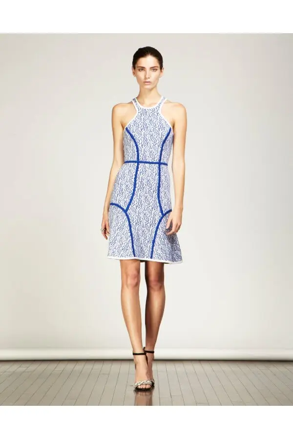 Yigal AzrouL Knit Paisley Mini Dress - Natural | Editorialist