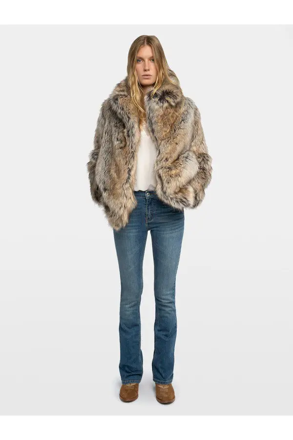 Zadig&Voltaire Faune Faux Fur Short Coat - Brown