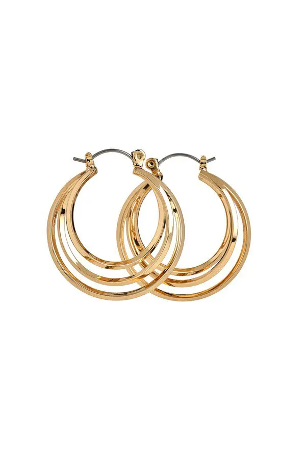 KENNETH JAY LANE Interlocking Hoop Pierced Earrings - Gold