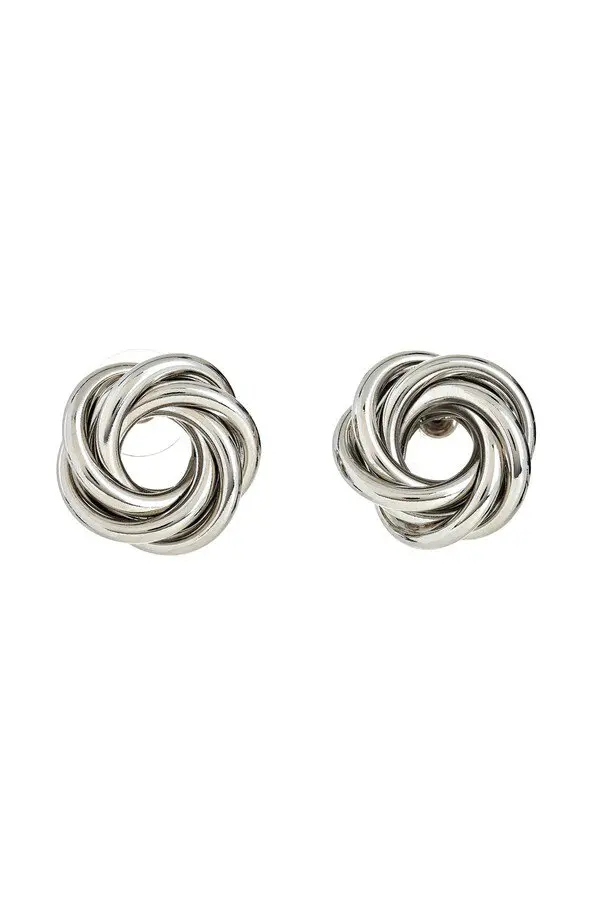 KENNETH JAY LANE Tone Love Knot Earrings - Silver