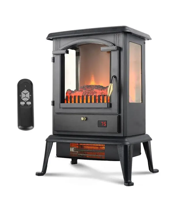 VOLTORB Freestanding Electric Fireplace With Remote - Black
