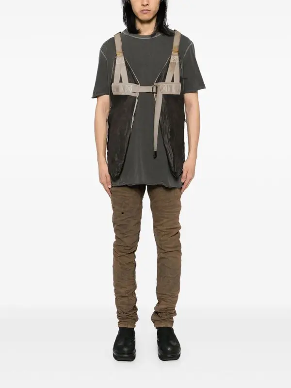 Boris Bidjan Saberi Panelled Buckled Gilet