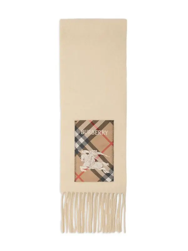 Burberry Cashmere Fringed Scarf - Neutrals