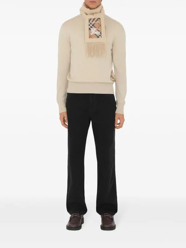 Burberry Cashmere Fringed Scarf - Neutrals