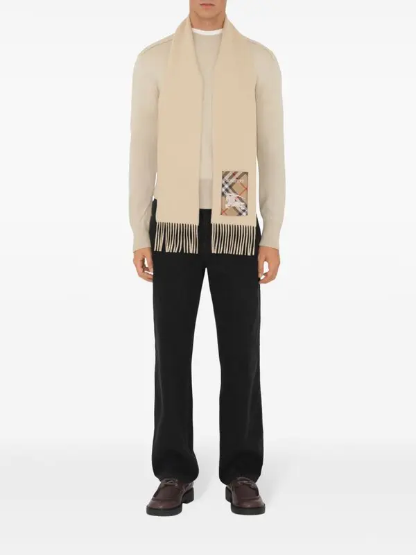 Burberry Cashmere Fringed Scarf - Neutrals