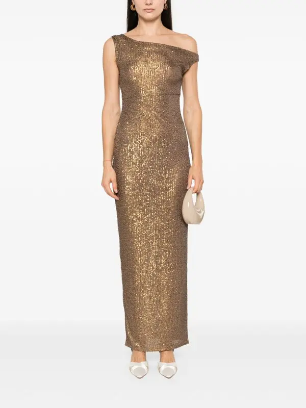 Norma Kamali Sequin-embellished Gown - Brown