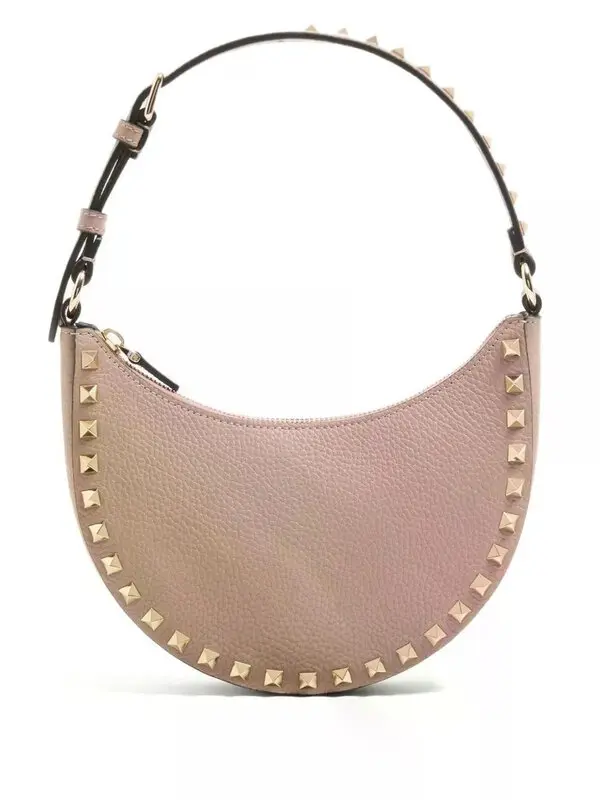 Valentino Garavani Mini Rockstud Shoulder Bag In Grainy Calfskin - Pink