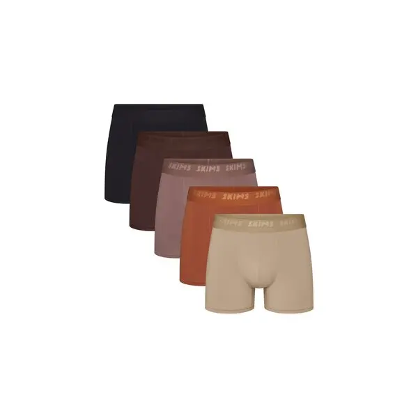 SKIMS Stretch 3 Inch Boxer Brief 5 Pack - Cocoa Multi