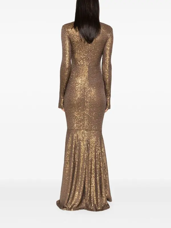 Norma Kamali Long-sleeve Fishtail Gown