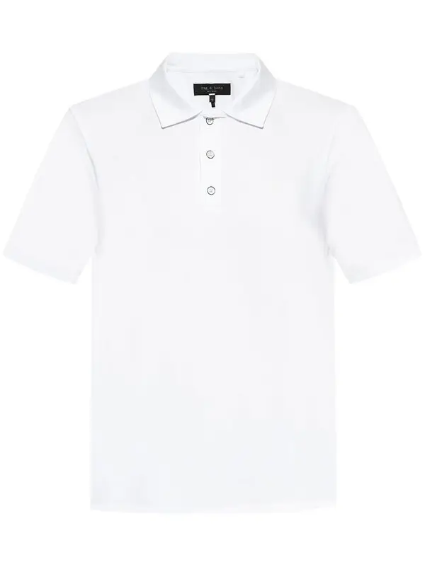 Rag & Bone Pima Cotton Polo Shirt - White